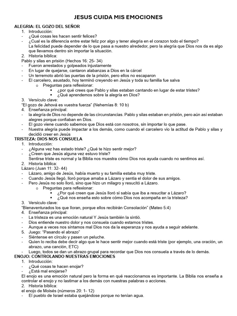 Jesús y el Cuidado de Mis Emociones | PDF | Oración | Jesús