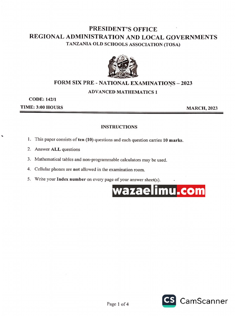 142 - Advanced Mathematics 1 | PDF