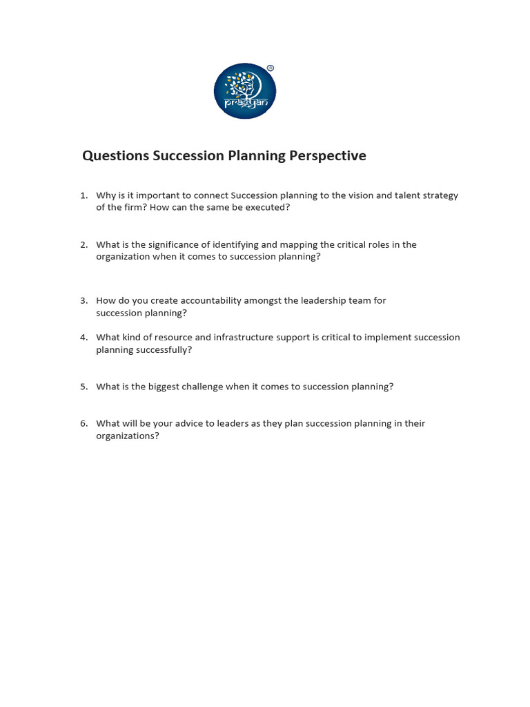 Succession Planning Questions | PDF