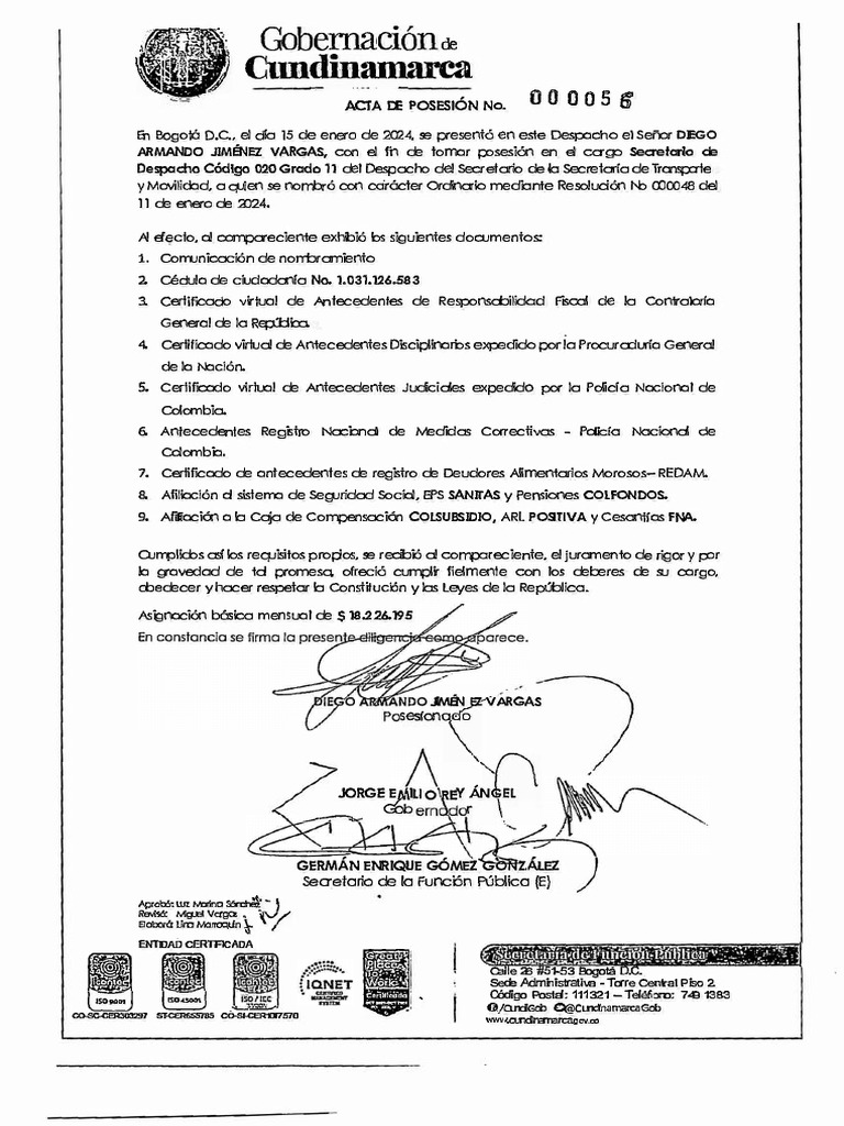 Acta de Posesion | PDF