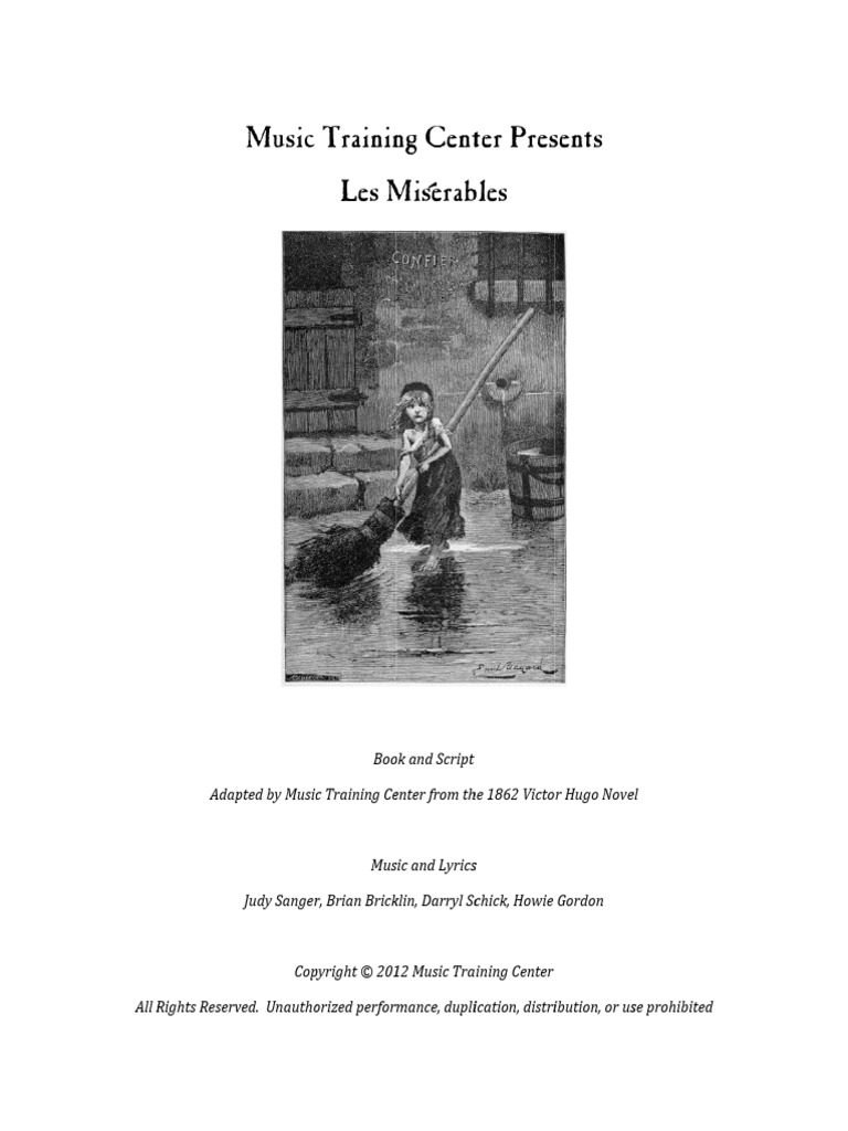 Les Miserables Script (Main Stage) Web | PDF | Cosette | Marius Pontmercy