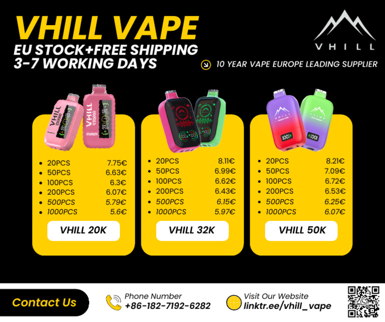 Vhill Vape EU Warehouse Price List | PDF