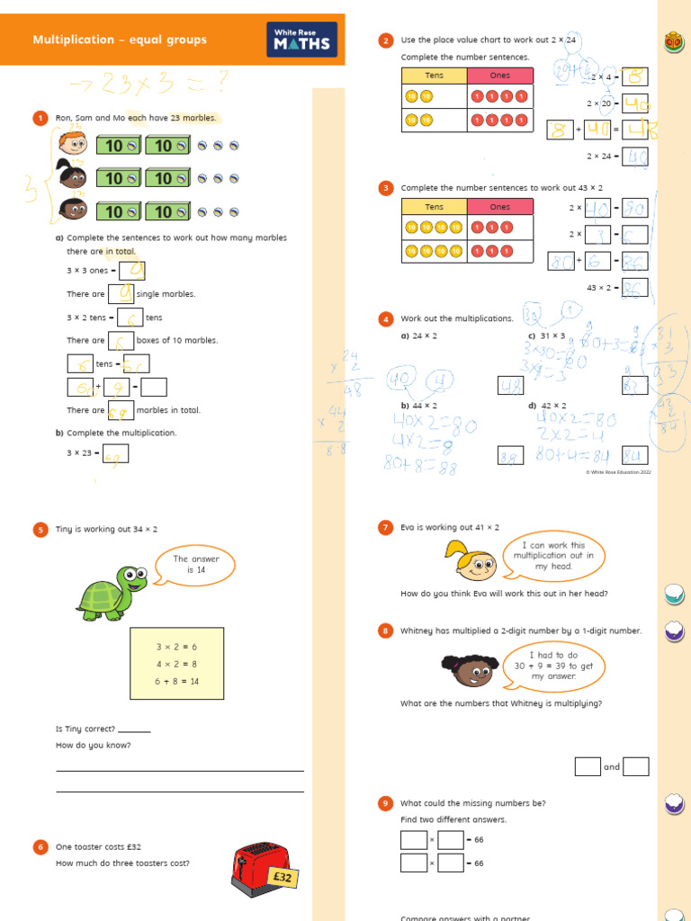 Y3 Spring Block 1 WO4 Multiplication Equal Groups 2022 | PDF ...