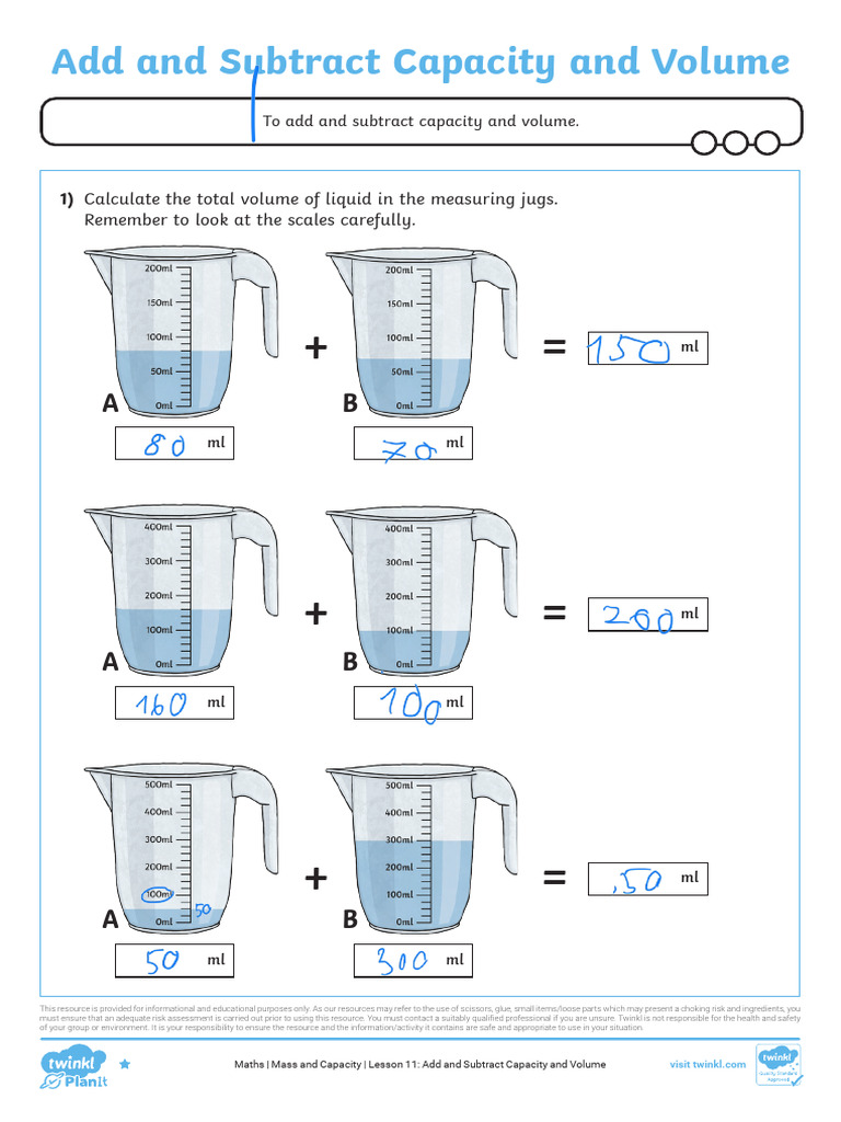 Capacity and Volume Calculations | PDF | Volume | Litre