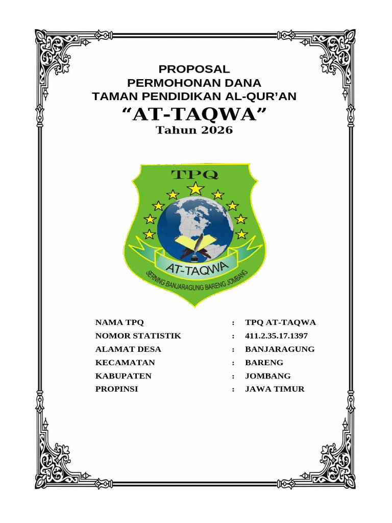 Permohonan Dana TPQ At-Taqwa 2026 | PDF