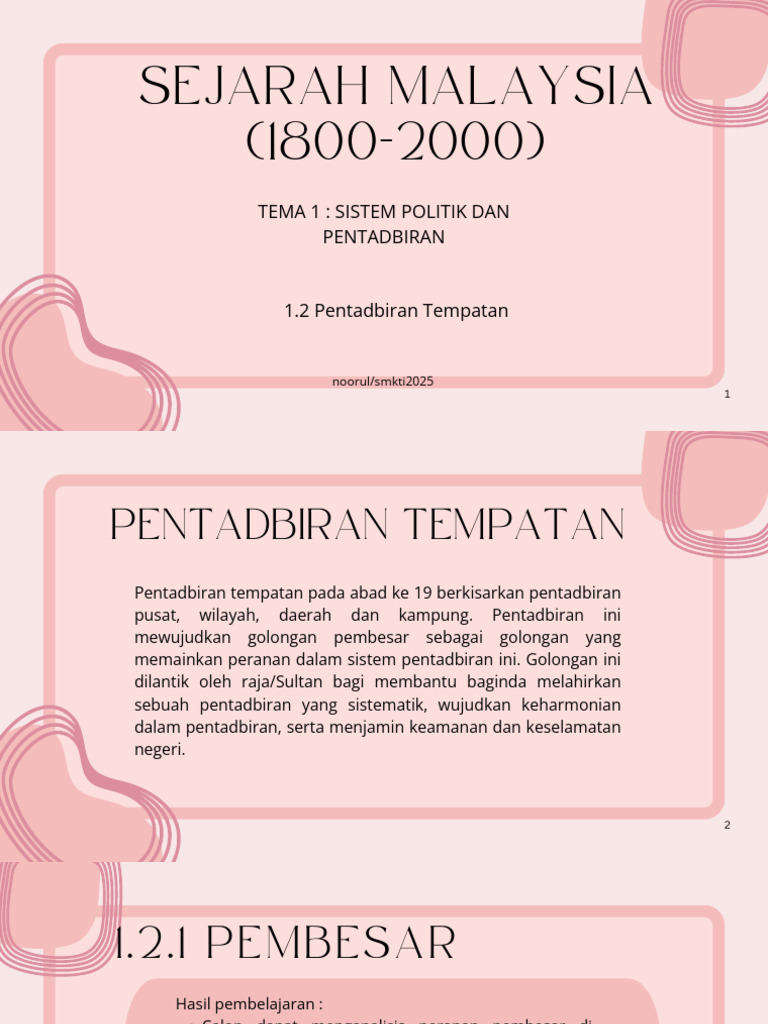 t2 Peranan Pembesar Tanah Melayu | PDF