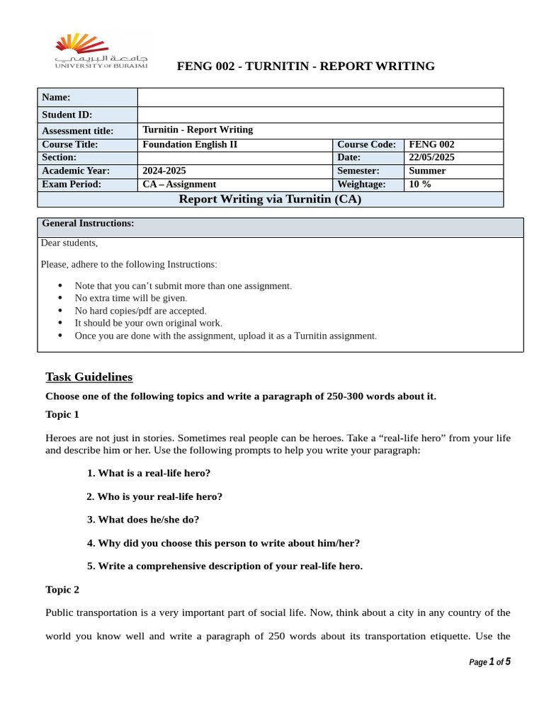 Turnitin Report Writing Guidelines | PDF | Turnitin