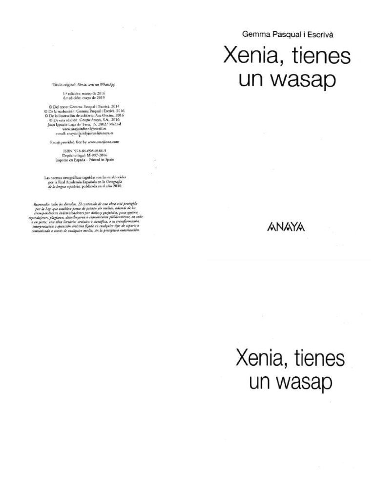 Xenia Tienes Wasap Octavo Parte 1 | PDF