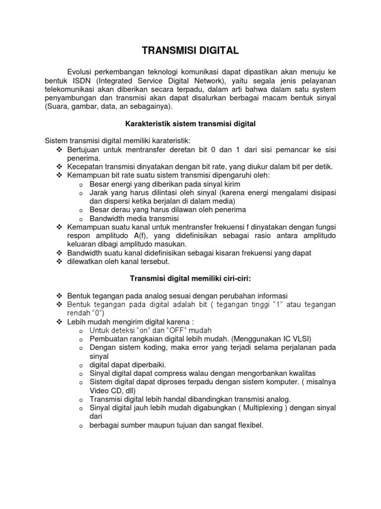 Transmisi Digital | PDF