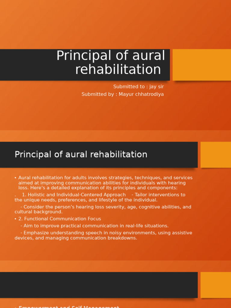 Aural Rehabilitation.. Principals | PDF | Hearing | Hearing Loss