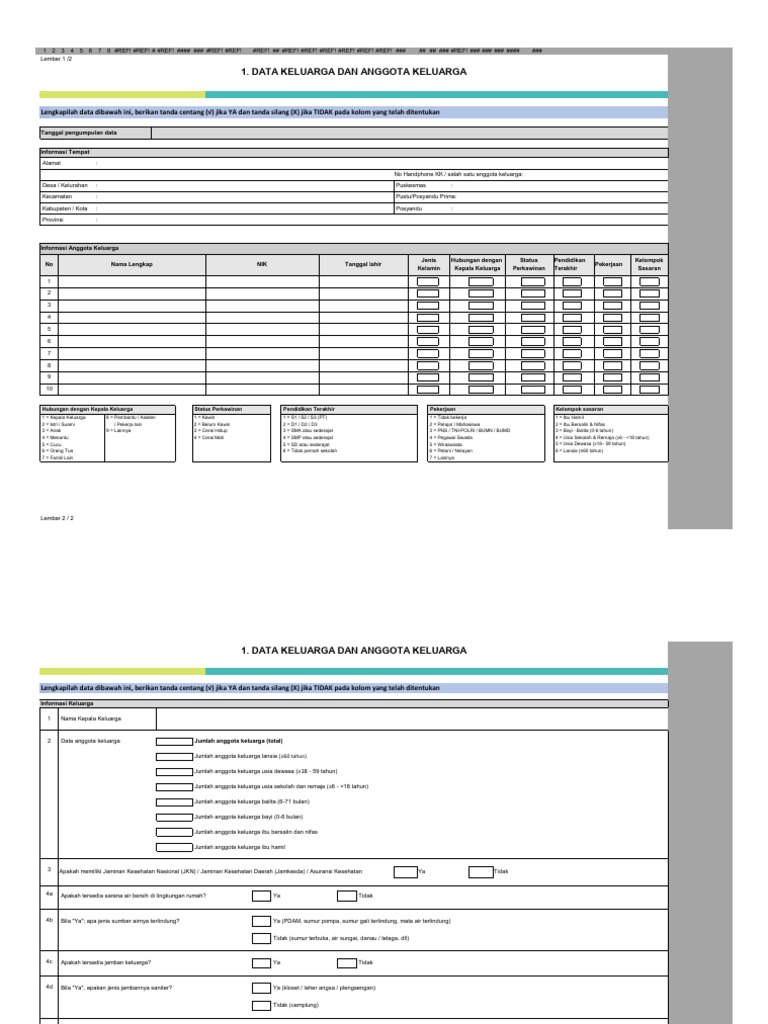 Kartu Ceklis Kunjungan Rumah | PDF