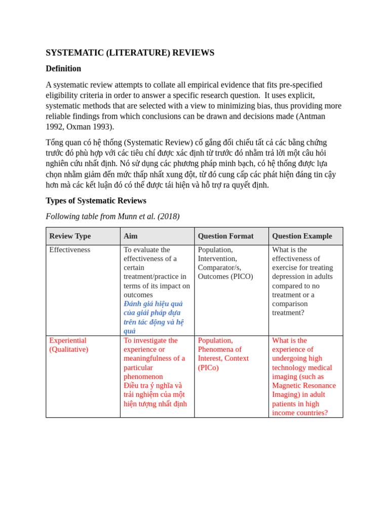 Systematic (Literature) Reviews | PDF | Systematic Review | Medicine