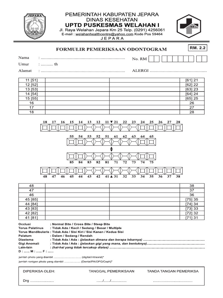 Form Odontogram | PDF