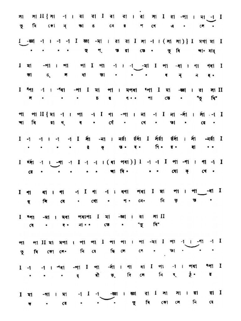 Tumi Kon Bhangoner Pothe Notation | PDF