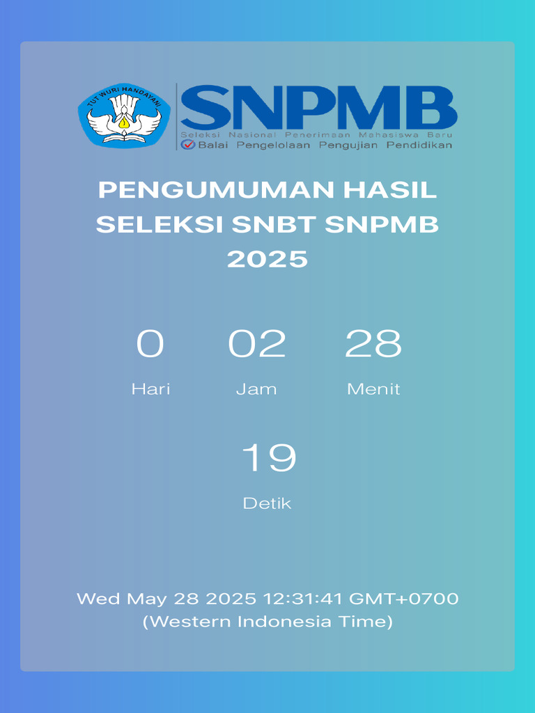 Pengumuman SNBT SNPMB 2025 | PDF