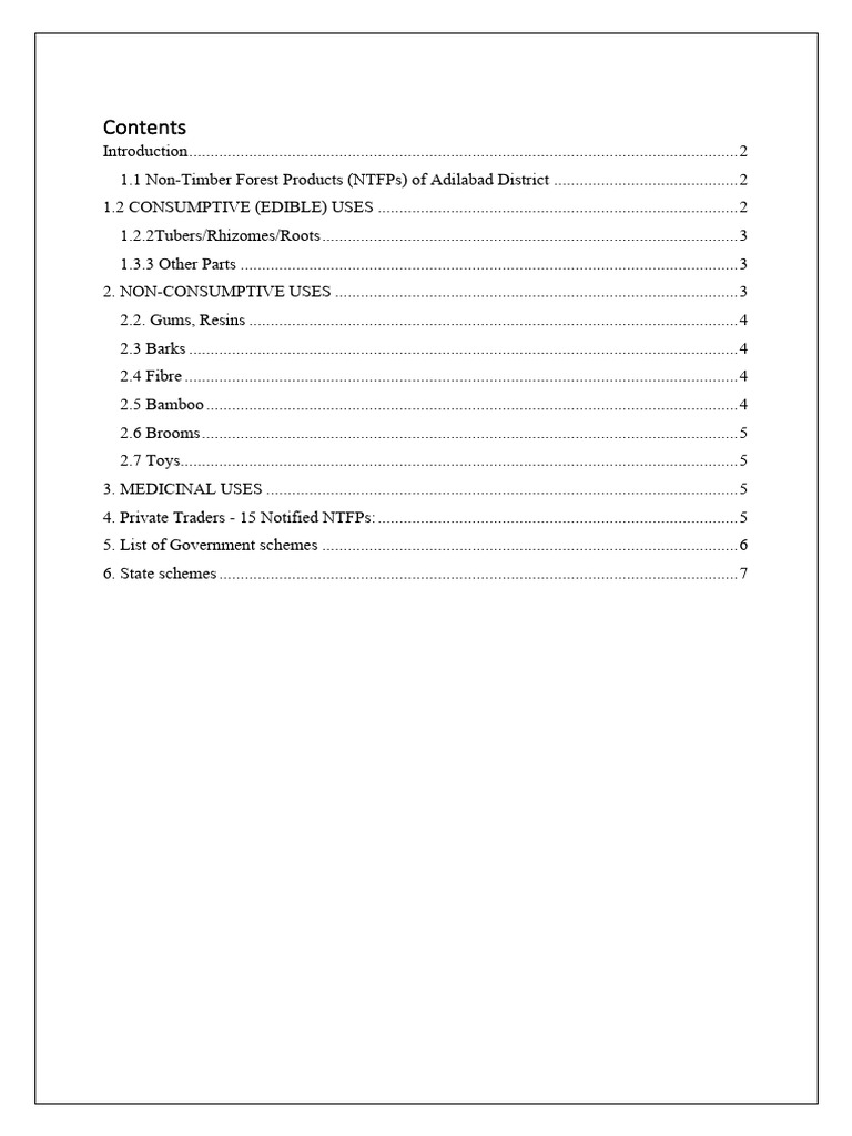 NTFPs of Adilabad District Overview | PDF | Botany | Plants