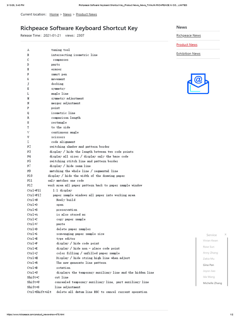 Richpeace Software Shortcut Keys Guide | PDF