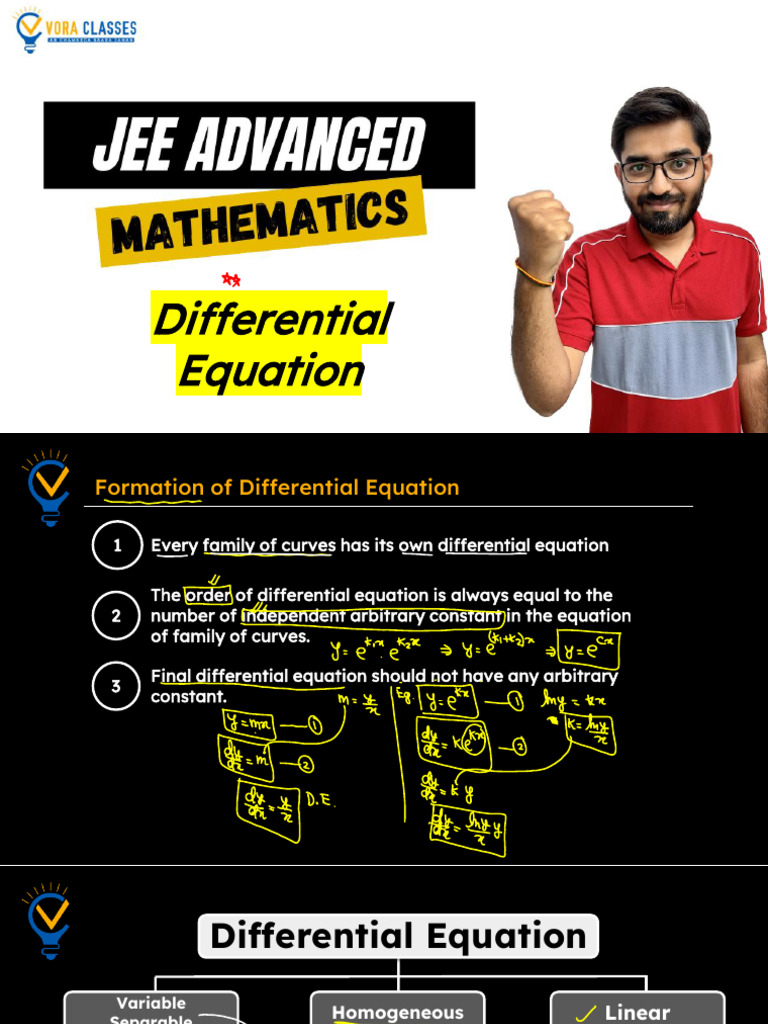 JEE Advanced Theory Lecture - Differential Equation | PDF