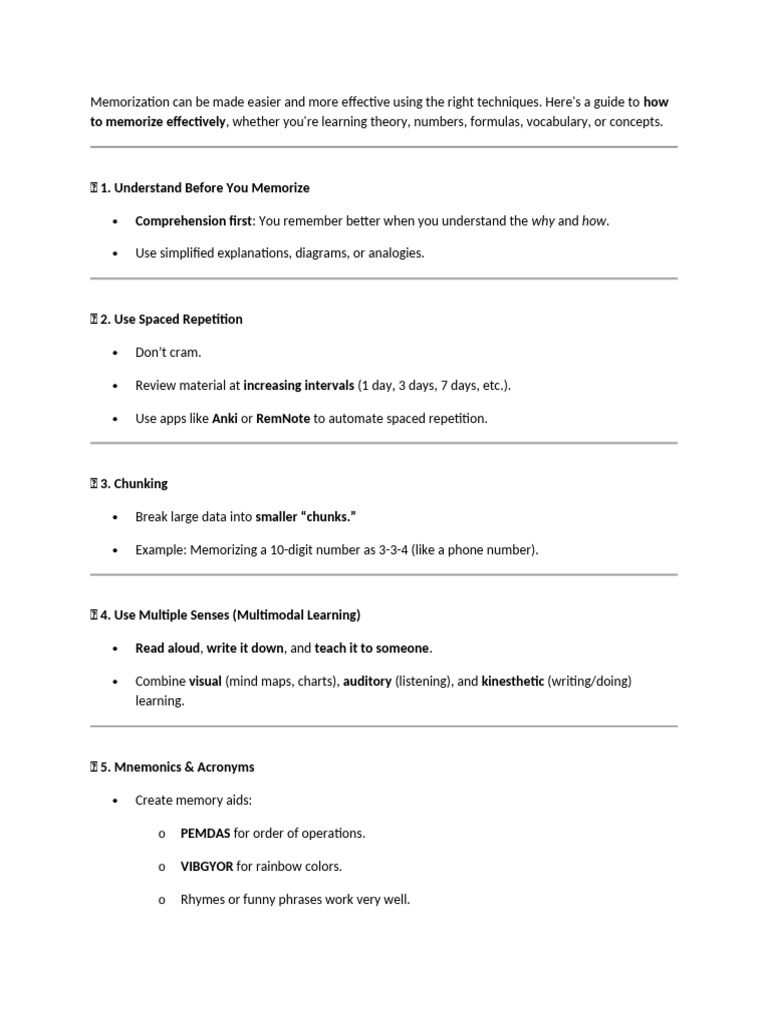 To How To Memorize Effectively | PDF