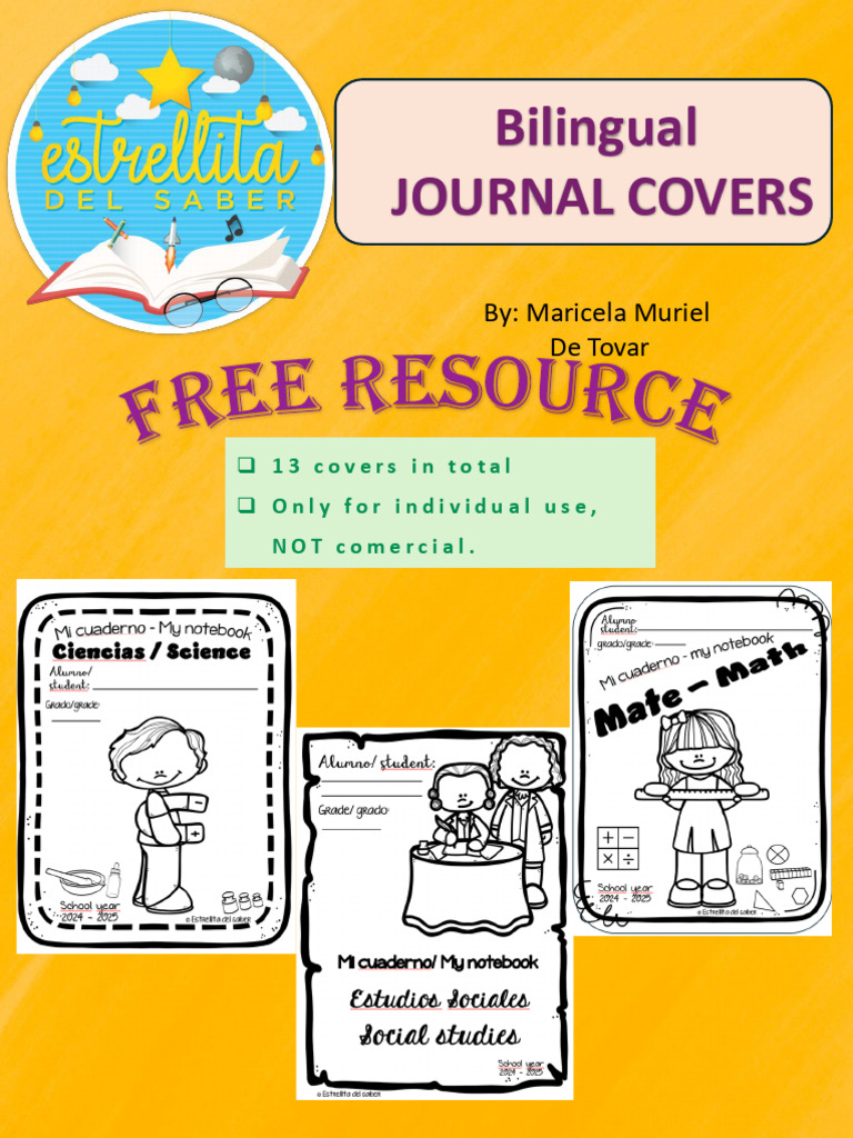 Free Resource: Bilingual Journal Covers | PDF | Business Law ...