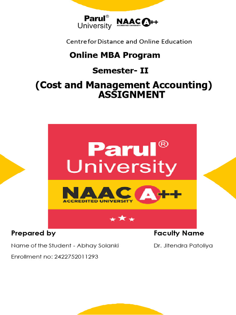 Online MBA Cost Management Assignment | PDF | Turnover (Employment ...