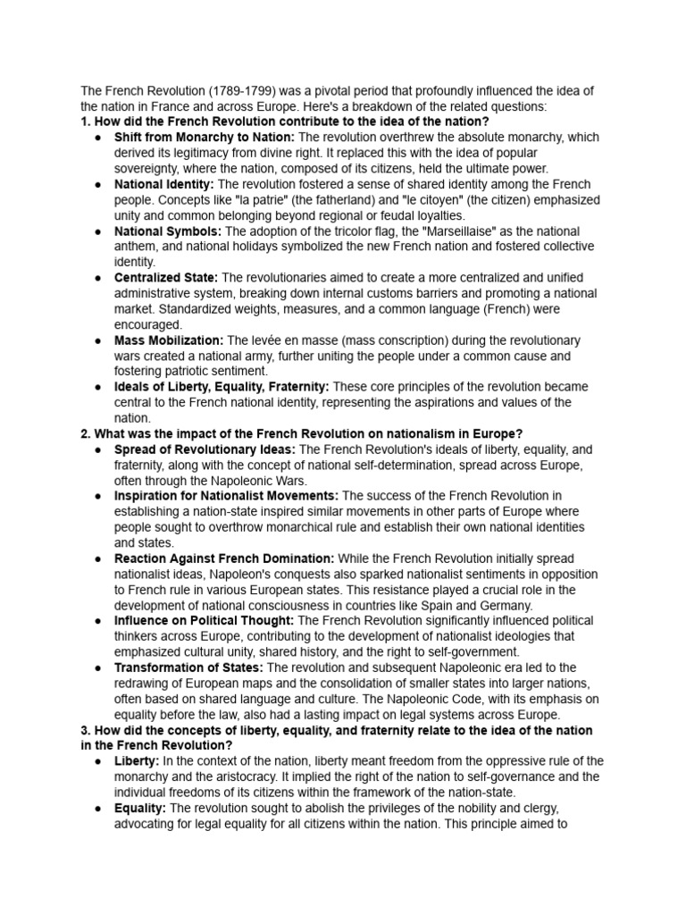 The French Revolution and The Idea of The Nation R... | PDF ...