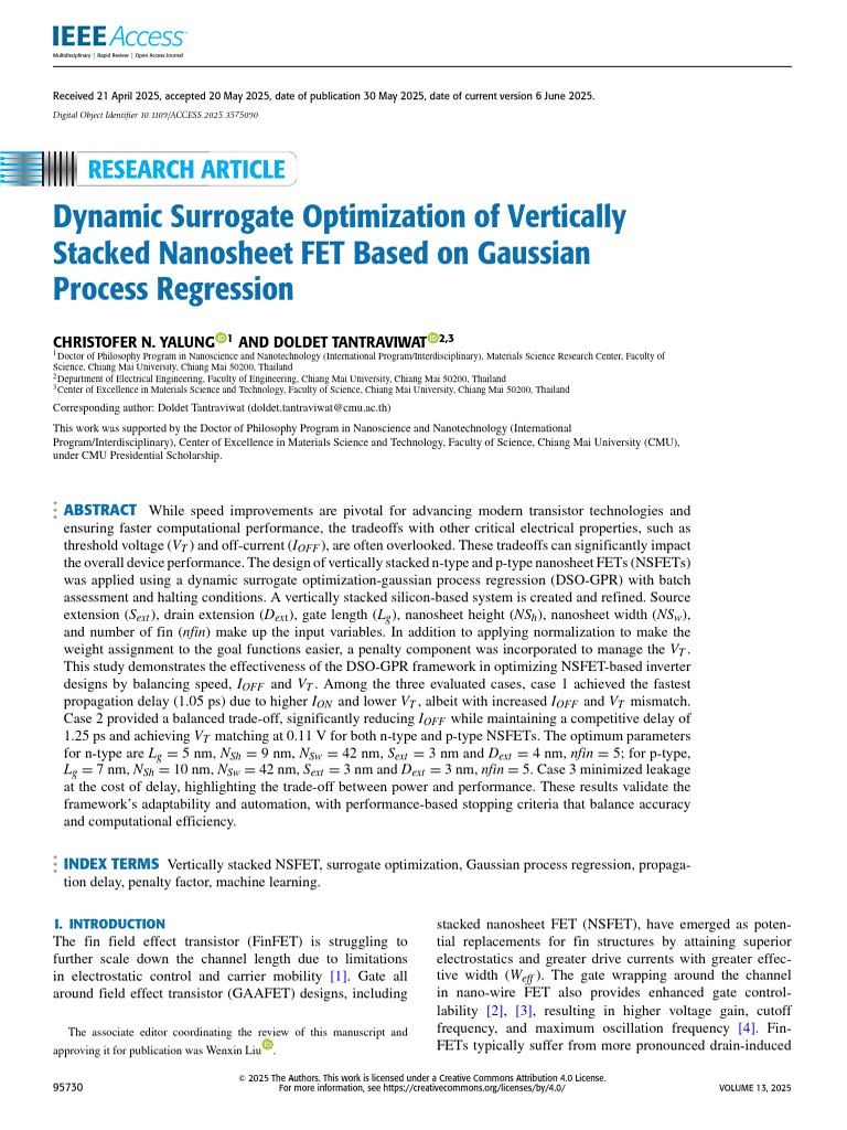 Dynamic Surrogate Optimization of Vertically Stacked Nanosheet FET Based On Gaussian Process ...