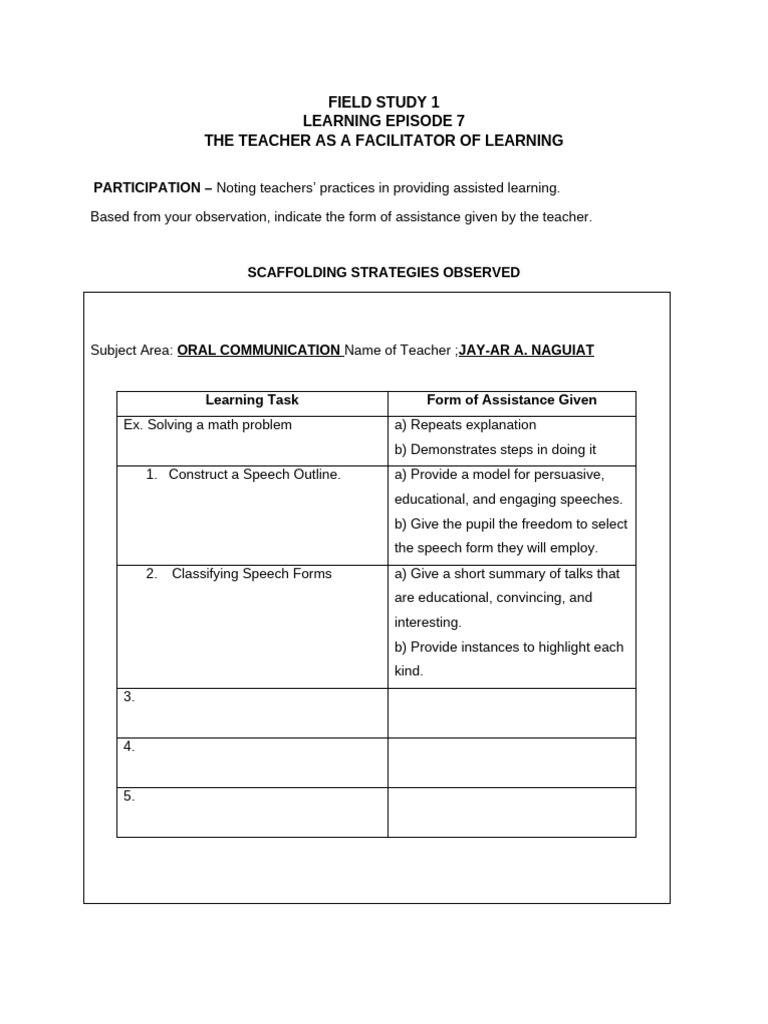 Teacher Facilitation in Assisted Learning | PDF
