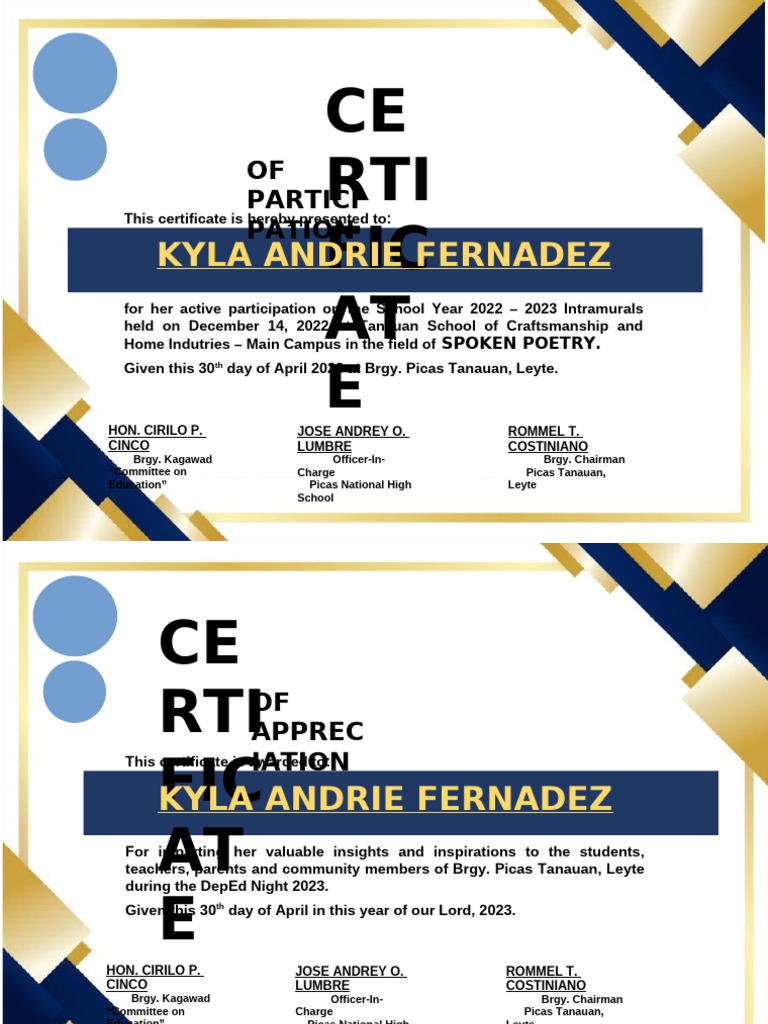 Certificate DepEd Night | PDF