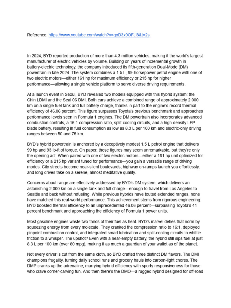 BYD CEO - Our New Hybrid Engine Will Crush The EV Industry | PDF ...