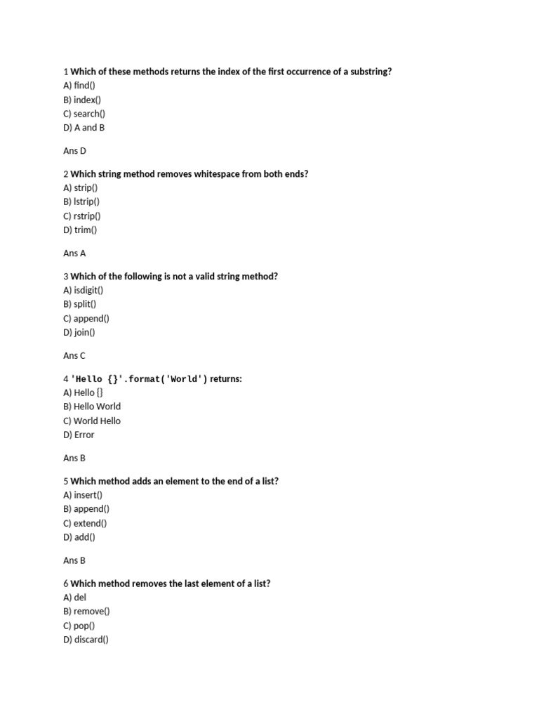 Quiz Day5 1july | PDF