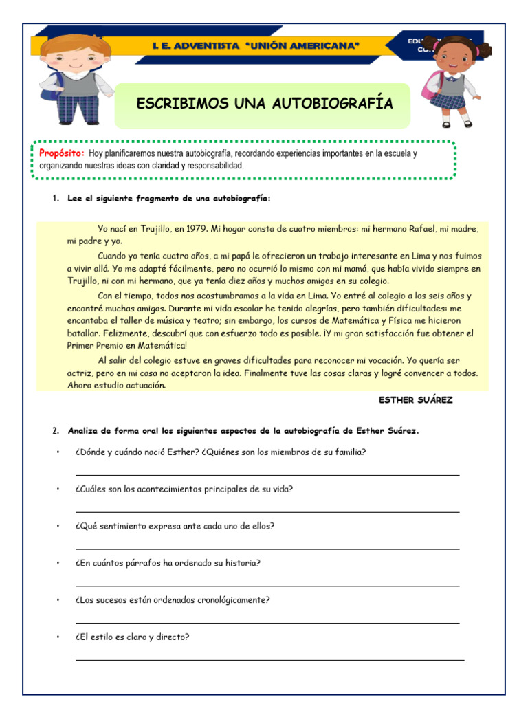 Planificación de una Autobiografía | PDF
