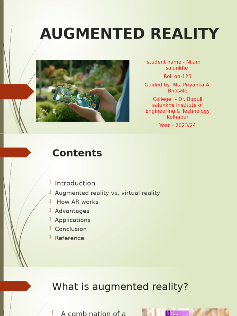 Augmented Reality | PDF | Augmented Reality | Virtual Reality