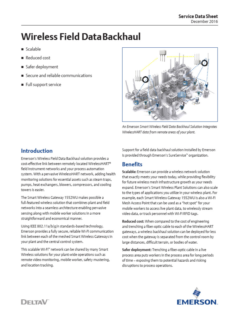 Product Data Sheet Wireless Field Data Backhaul Deltav en 40952 | PDF ...