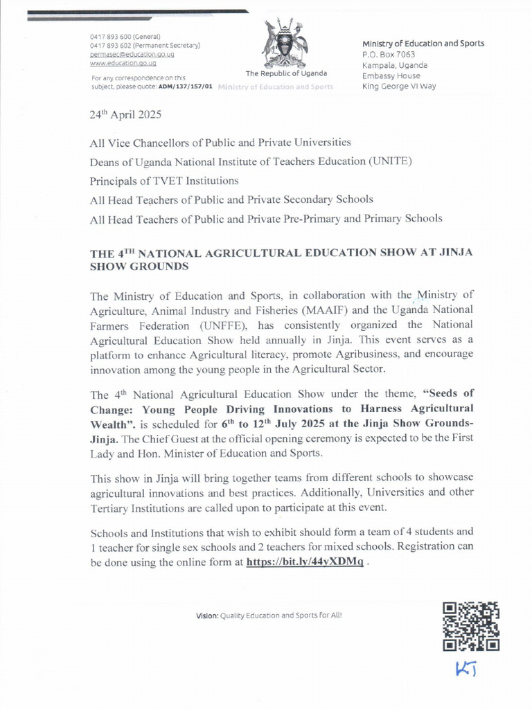 2025 - 04 - 25 MoES Circular To Schools | PDF
