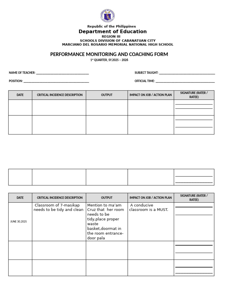 PMCF of Teachers 25 26 | PDF