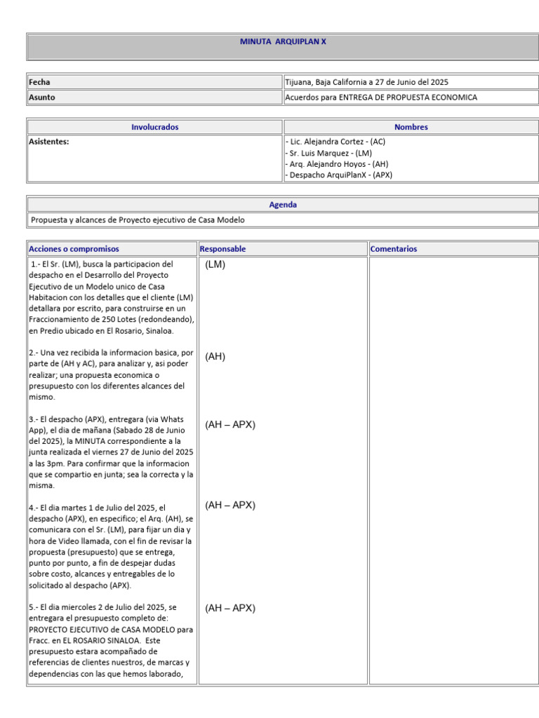 MINUTA - Junta 27-Jun-25x | PDF | Presupuesto