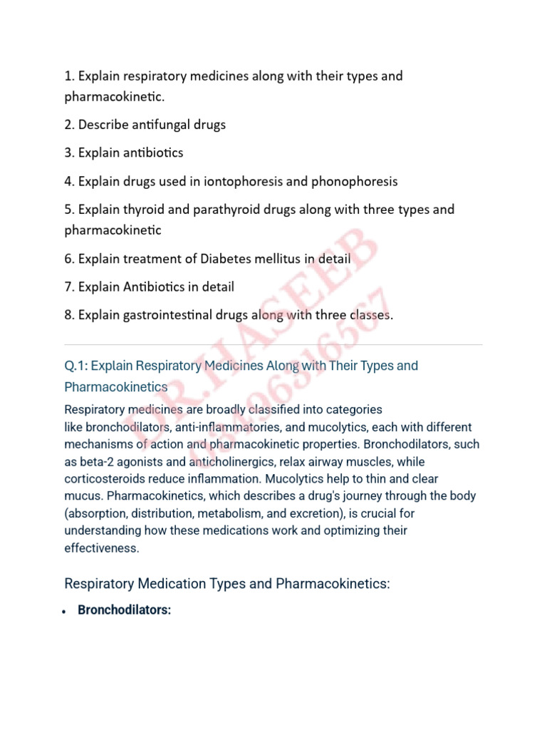 Pharmacology-Ll Solved Past Papers... DR Haseeb 03496316567 | PDF ...
