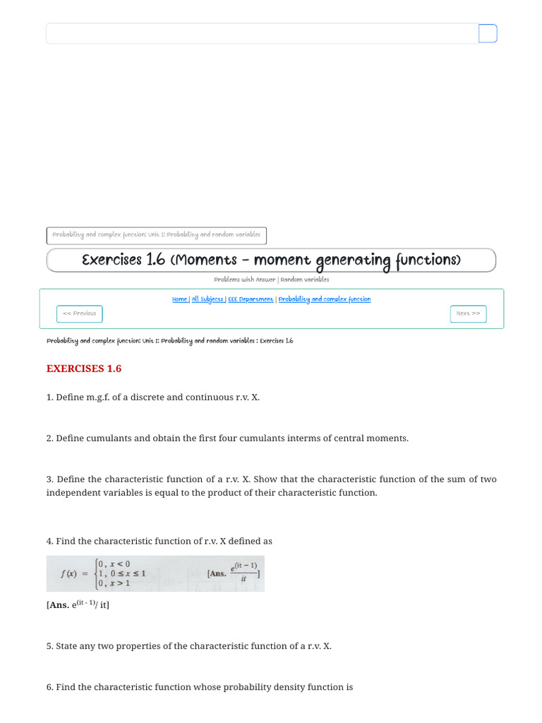 Moment Generating Functions Explained | PDF | Probability Distribution ...