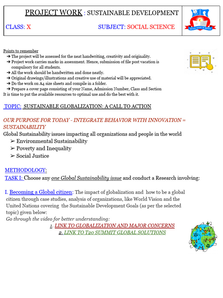 Social Science - Project Work Class X | PDF | Sustainability | Human ...