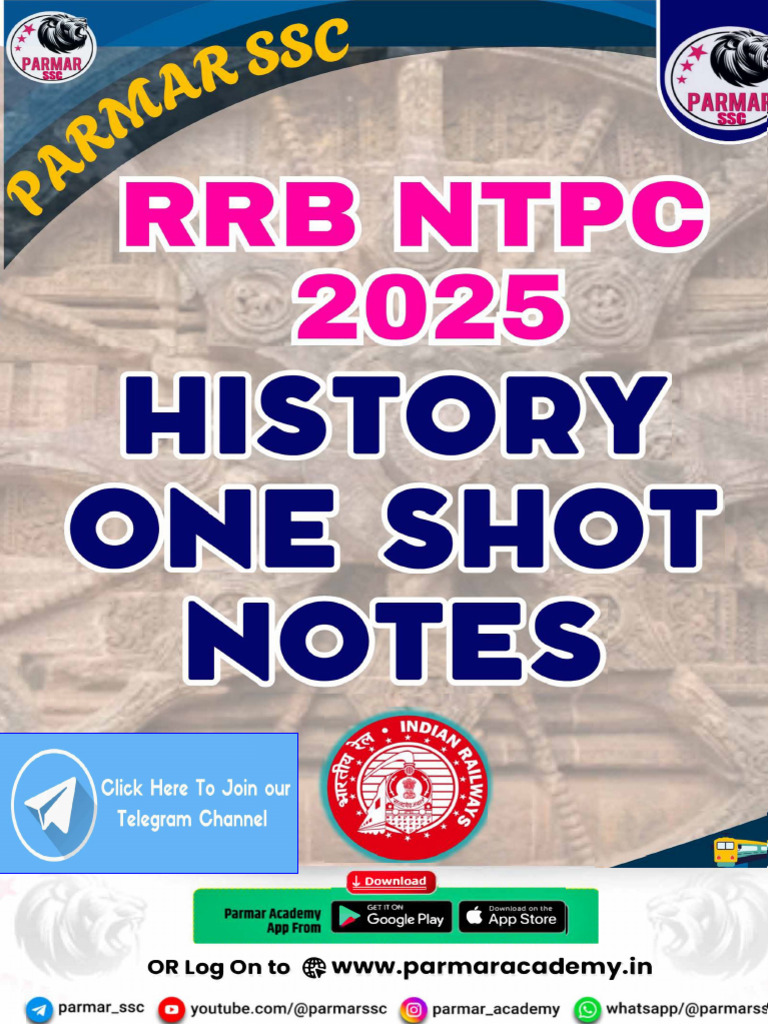 RRB NTPC One Shot Histroy Notes Bilingual by @pinky - Ke | PDF
