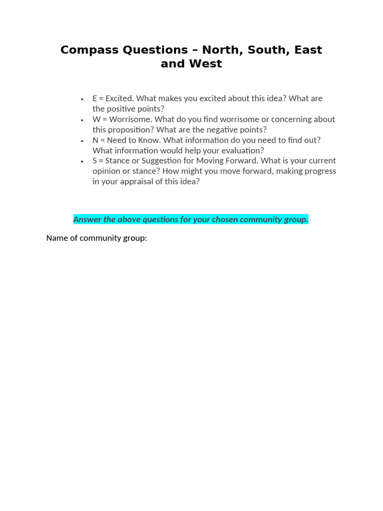 Compass Questions | PDF