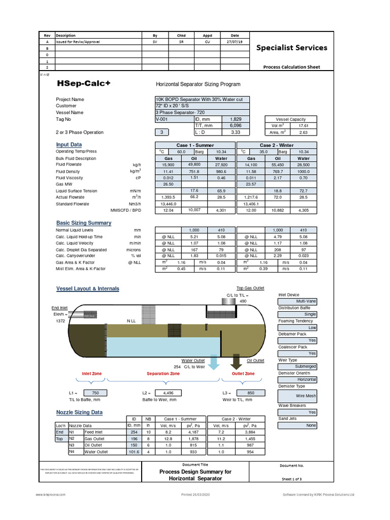 Equipment Sizing Calc | PDF | Liquids | Applied And Interdisciplinary ...
