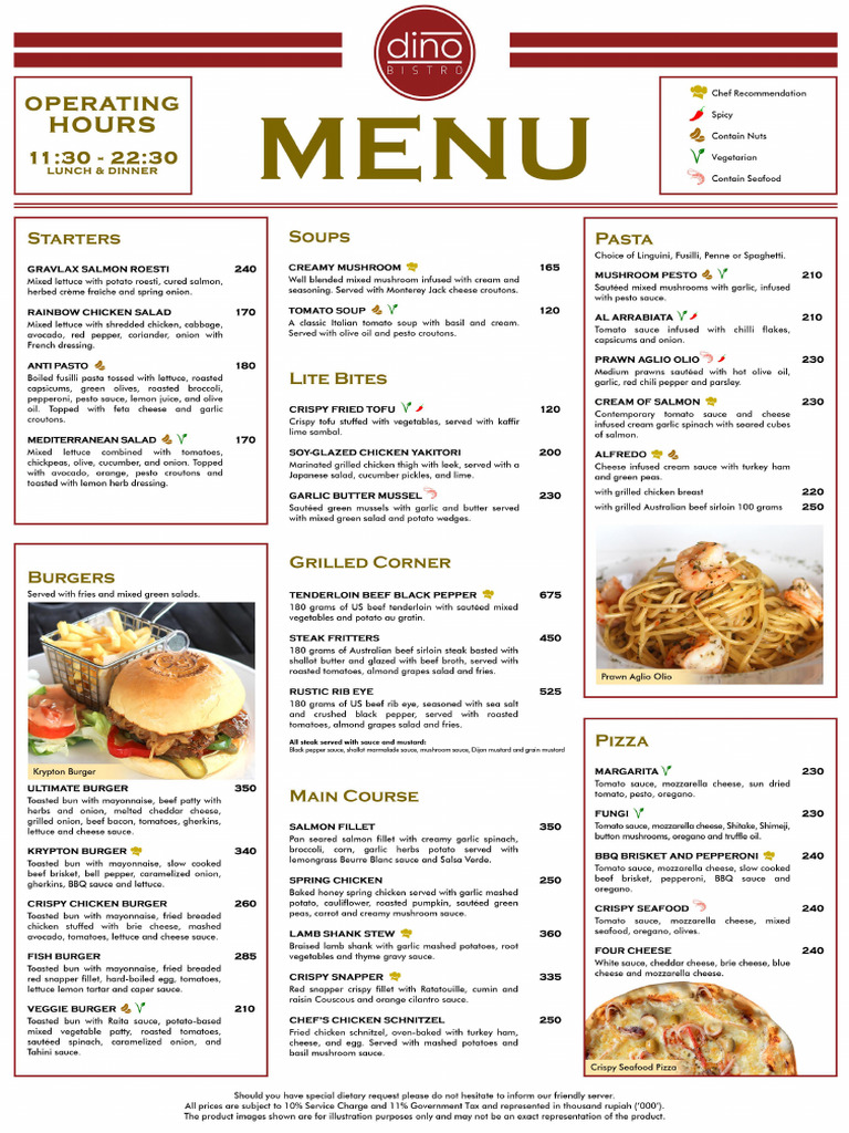 Dino Menu 2025 03 24 1 | PDF