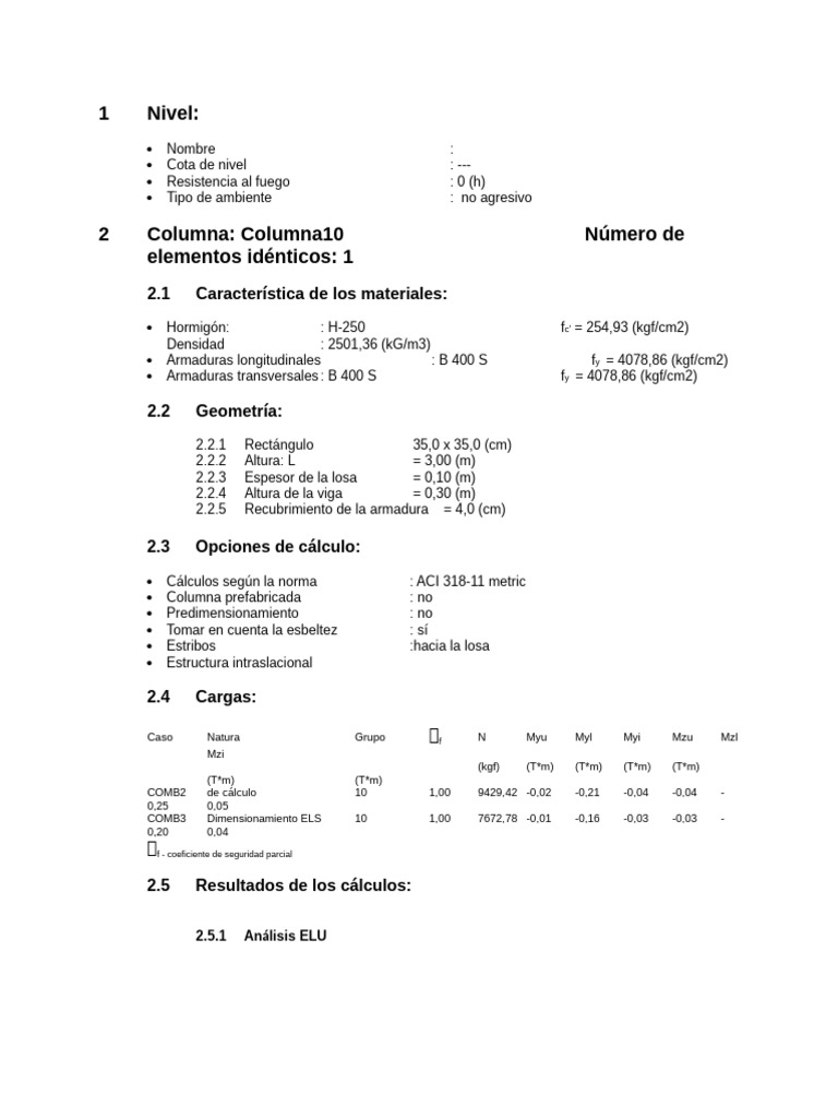 Columna de Planta Baja Garita | PDF | Materiales de construcción ...