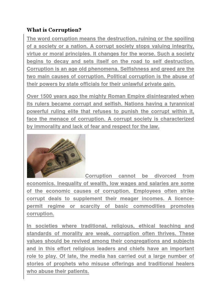 What Is Corruption | PDF | Political Corruption | Corruption