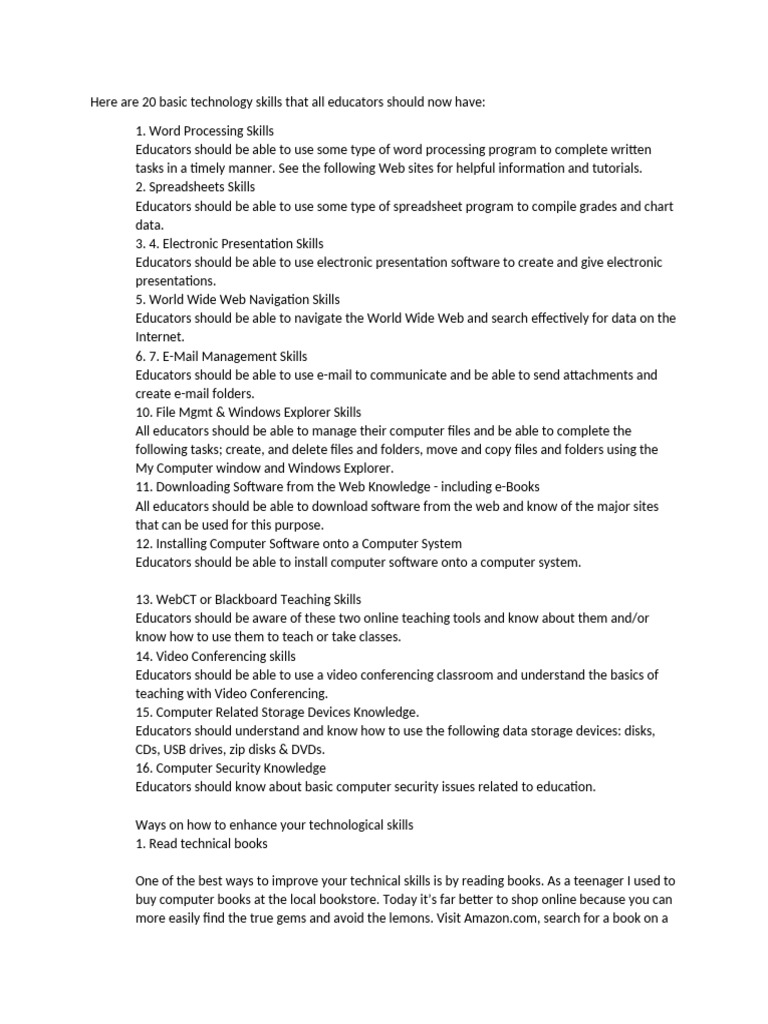 Here Are 20 Basic Technology Skills That All Educators Should Now Have ...