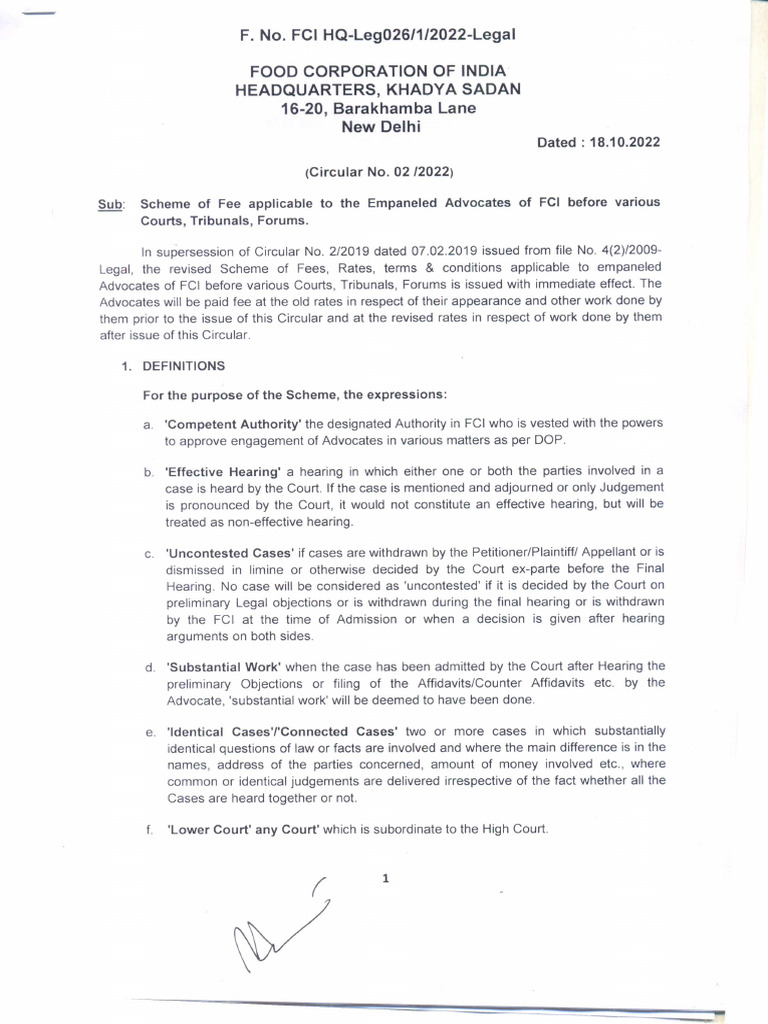 Fee Circular 2022 | PDF