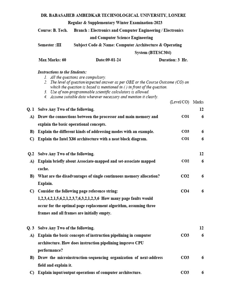 Computer Architecture and Operating | PDF | Central Processing Unit | Cpu Cache