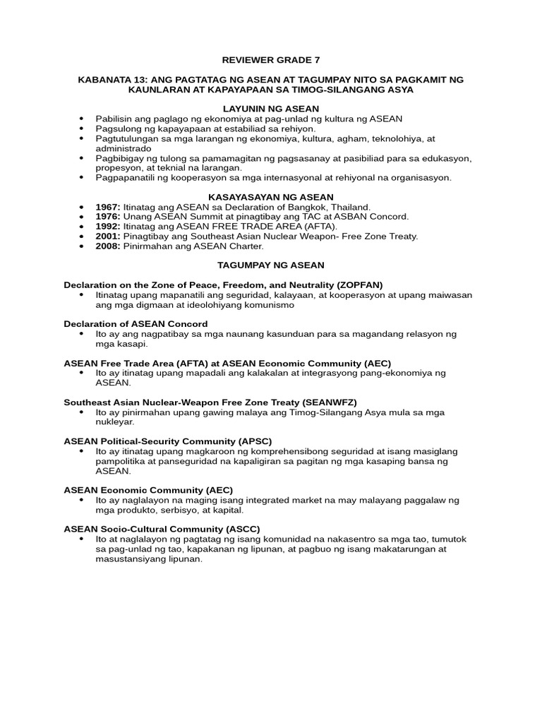 Reviewer Grade 7 (4th) | PDF